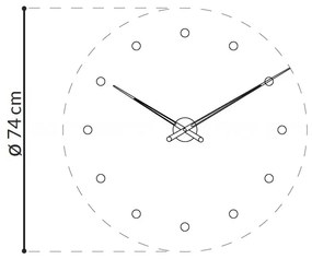 Designové nástěnné hodiny Nomon Rodon 12N Gold 74cm