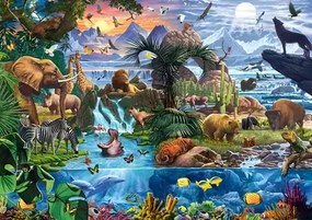 SCHMIDT Puzzle Panorama světa zvířat / 1500 dílků / od 12 let