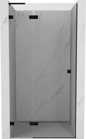 Mexen, Mexen Lunar L Otočné levé sprchové dveře 75 cm, průhledné, černé - 834L-075-000-70-00-L