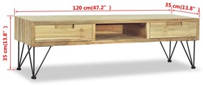 vidaXL Marketos TV stolek 120 x 35 x 35 cm masivní teak