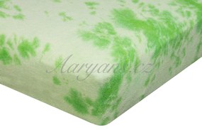 Aaryans Batikované prostěradlo froté zelené Rozměry: 180x200 cm