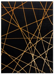 Dywany Łuszczów Kusový koberec Gloss 406C 86 geometric black/gold ROZMĚR: 140x190
