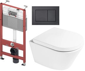 Set záchodová mísa Oltens Jog 42001000, podomítkový WC modul Tece Base 9400407, 9240407, 45101000