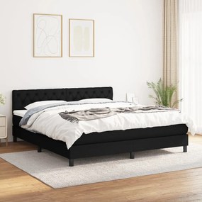 Box spring postel s matrací černá 160x200 cm textil 3140307