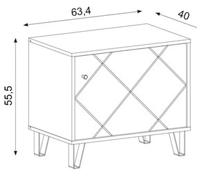 Botník Bilbao 63,4 cm dub Craft Tobacco