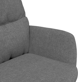 Relaxační křeslo světle šedé textil 341176