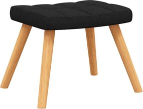 Relaxační křeslo se stoličkou černé textil 327936