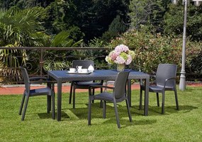 Zahradní stůl JOKER — 138×78×72, umělý ratan, více barev Antracit