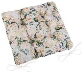 Bellatex Sedák EMA prošívaný 40x40 cm Růže vanilková