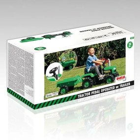 Dolu Dětský traktor šlapací s vlečkou, zelená