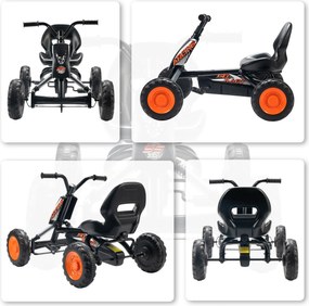 AIYAPLAY šlapací Go-Kart s PP koly, ocelový rám, nosnost 30 kg, pro děti 2-5 let, černý
