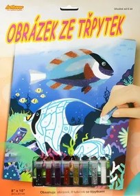 ARTLOVER Obrázek ze třpytek Rybičky / 20 x 25 cm / 8 tub třpytek / od