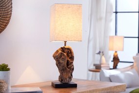 Designová dřevěná stolní lampa béžová &ndash; Eridani II
