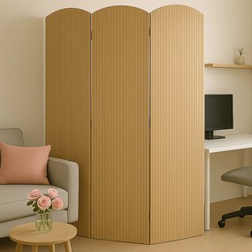 Bambusový paraván HWC-O30, dělící stěna, 3 panely, 170 × 120 cm – hnědá