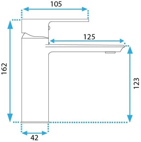 Rea Veneta, umyvadlová baterie h-150, zlatá lesklá, REA-B6417