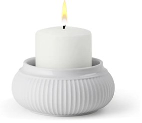 Svícen Curve Block Candle holder White 11 cm  Lyngby Porcelaen