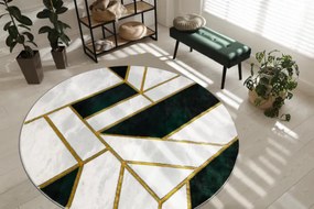 Koberec EMERALD exkluzivní 1015 kruh - glamour, marmur, geometrický zelený/zlatý