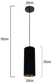 Lustr na lanku AVALO 1xE27/60W/230V černá