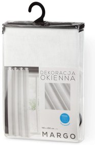 ZÁCLONA NA KROUŽCÍCH MARGO 140X250 CM BÍLÁ
