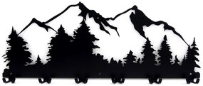Kovový nástěnný věšák hory 65x26,2cm různé barvy Barva: černá