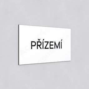 ACCEPT Označení podlaží "PŘÍZEMÍ" - stříbrná tabulka - černý popis