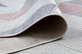 Dywany Łuszczów, Kusový koberec Sion Sisal Triangles B3006A ecru/pink – na ven i na doma, 80x150, růžová, chodba / předsíň