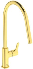 Ideal Standard Gusto Dřezová otočná baterie s regulací průtoku, Brushed Gold BD408A2