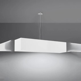 Závěsné svítidlo Santa, 1x bílé textilní stínítko, (bílý plast), (120 cm)