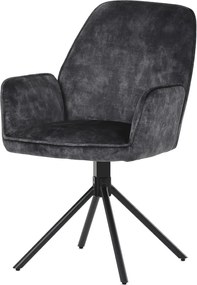 Autronic Židle jídelní a konferenční, černá látka v dekoru žíhaného sametu, kovové černé nohy HC-511 BK4