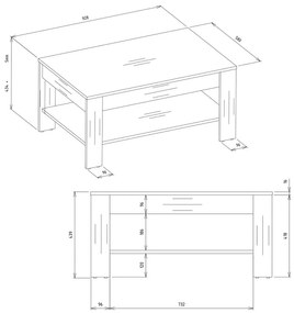 FALCO Konferenční stolek Ison Odstín: Dub artisan/černá