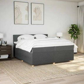 Box spring postel s matrací tmavě šedá 200x200 cm textil 3289857