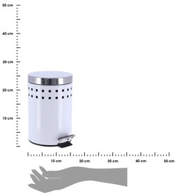 Odpadkový koš Attila, bílá/s chromovými prvky, 3L