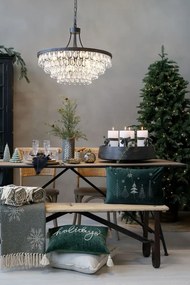Černý antik lustr s kapkovitými krystaly Versailles - 90*59cm/ E14/ 40W