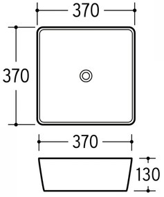 COMAD Umyvadlo na desku - E-6276, 37 cm, keramické, šedá