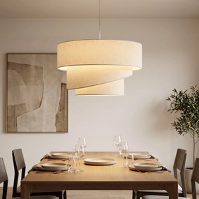 HOMCOM Závěsné svítidlo se 3 lněnými stínidly, moderní stropní lampa, výškově nastavitelné, béžové, žárovka není součástí