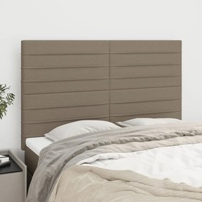 Čelo postele béžové 144x5x118/128 cm látkové 3116474