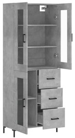 Skříň highboard betonově šedá 69,5x34x180 cm kompozitní dřevo - Default Title