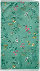 Pip Studio ručníky z bavlněného froté Les Fleurs, zelené (Luxusní ručníky z bavlněného froté v designu Les Fleurs v zelené barvě)
