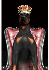 Obraz Dog in Crown 80x120 cm černý
