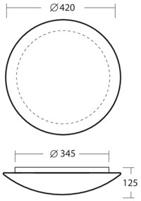 Osmont 68547 Aura 11, stropní/nástěnné svítidlo z triplexového skla 19W LED 4000K IP44, průměr 42cm