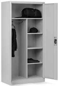 JAN NOWAK - Kovová šatní skříň AWI - šedá - rozměr 185x90 cm - 3D7067