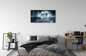 Obrazy na plátně Forest Unicorn moon 120x60 cm