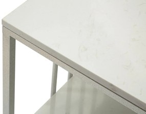 Designový konferenční stolek Gabouray 90 cm bílý / stříbrný