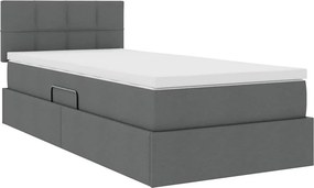 Postel s úložným prostorem a matrací Tmavě šedá 100 x 200 cm 3370489