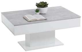 FMD Konferenční stolek betonově šedý a bílý