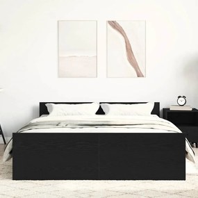 Rám postele bez matrace černý dub 140x200 cm kompozitní dřevo 3329319