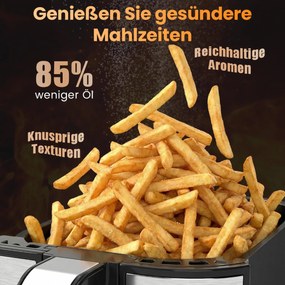 Costway 10 v 1 dvouzónová vzduchová fritéza 85 horkovzdušná fritéza L