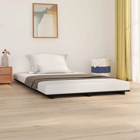 Rám postele černý 120 x 190 cm masivní borovice - Default Title