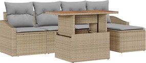Sada zahradních pohovek 6 ks Beige a šedá 3349825