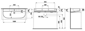 Laufen Sonar Umyvadlo broušené 100 cm, LCC - bílá H8163474001041